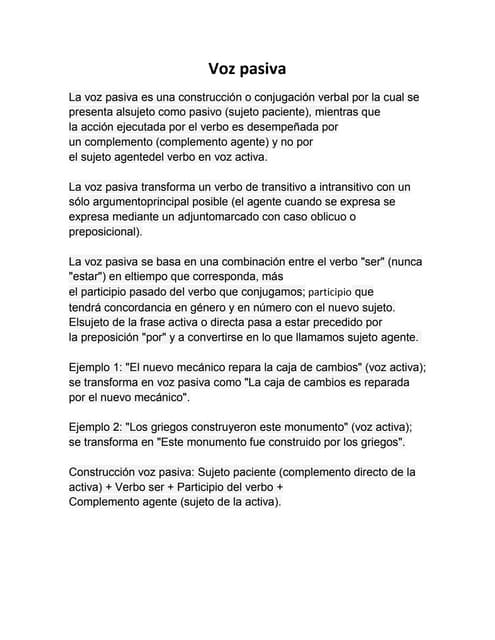 Oracion Pasiva en latín