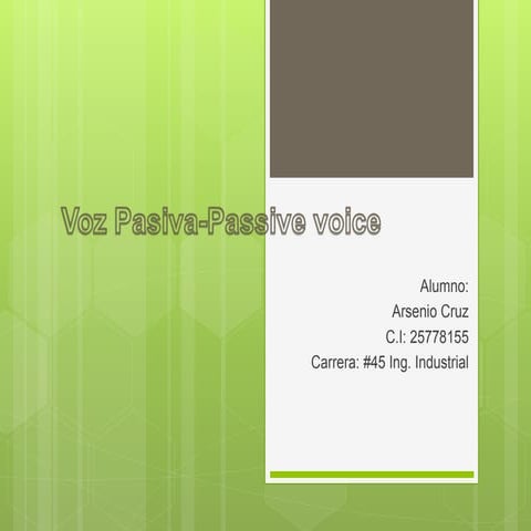 Voz pasiva y voz activa | PPTX