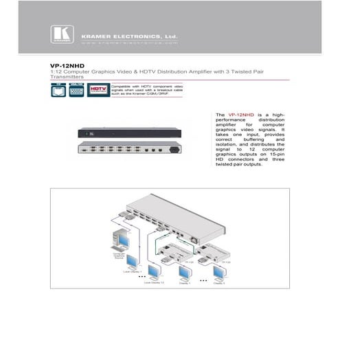 Kramer VP-12-NHD | PDF | Computer Peripherals | Computing