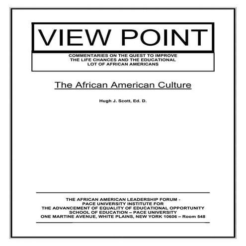 The African American Culture | PDF