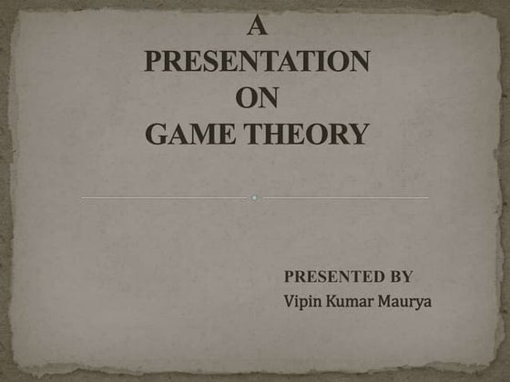 Game theory ppt | PPT