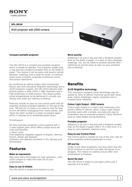 Panaboard UB Series Spec Sheet | PDF