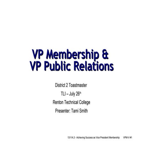Vpmembershipandpr | PPT