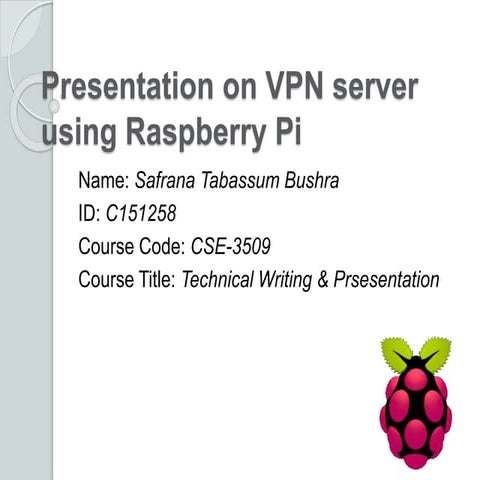 VPN Server using Raspberry Pi | PPT
