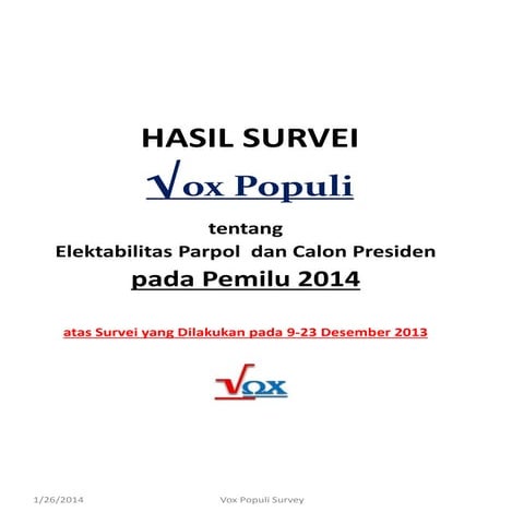 HASIL SURVEI √ox Populi Survey | PDF