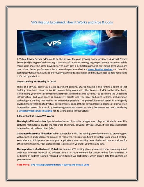 What Is VPS? A Beginner's Guide to Virtual Private Servers | PDF