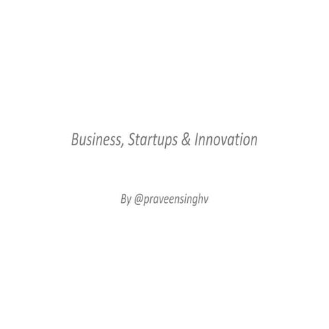 Startups & Innovation | PPT
