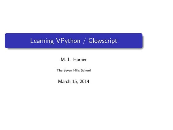 VPython introduction | PPT