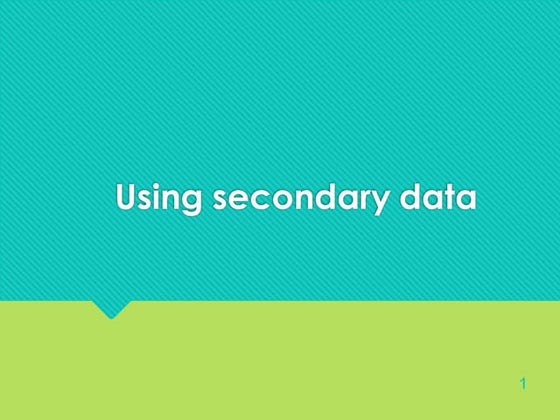 Primary and Secondary Data | PPT