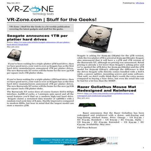 VR-Zone Technology News | Stuff for the Geeks! May 2011 Issue | PDF
