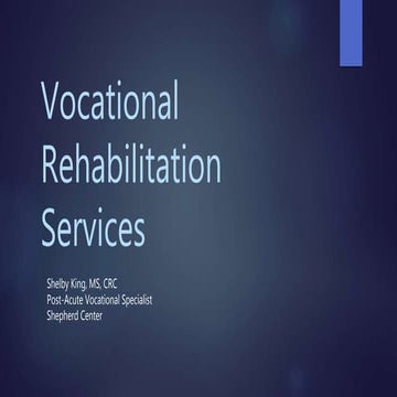 Vocational Rehabilitation Services | PPTX