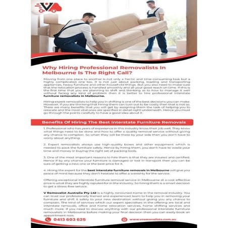 Why Hiring Professional Removalists in Melbourne is the Right Call? | PDF