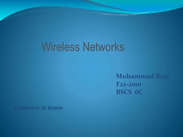 Wireless networks ppt | PPTX