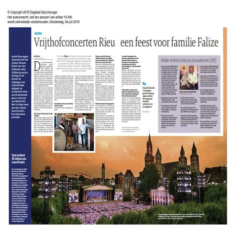 Vrijthofconcerten Rieu feest voor familie Falize | PDF