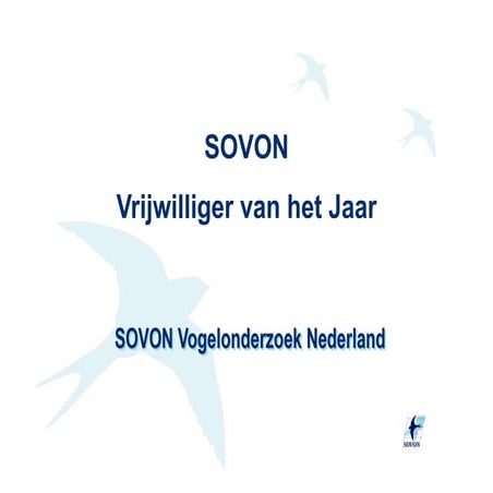 Vrijwilliger van het jaar - Landelijke Dag SOVON 2011 | PDF