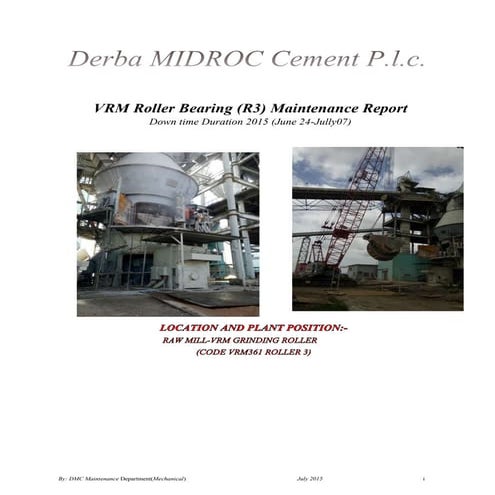 Vrm roller bearing_r3_maintenance_report | PDF