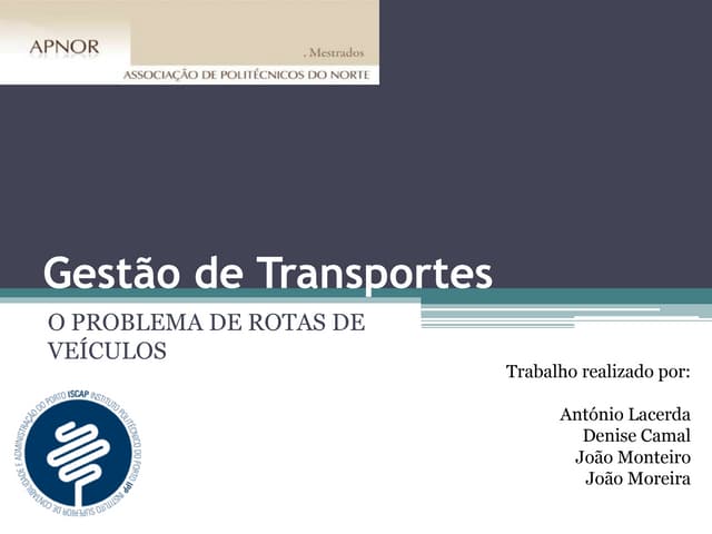 VRP - Vehicle Routing Problem | PPT VRP - Vehicle Routing Problem | PPT
