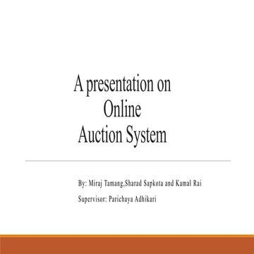 VRS presentation and report on auction system | PPTX