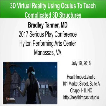 3D Virtual Reality Using Oculus to Teach Complicated 3D Structures in ...