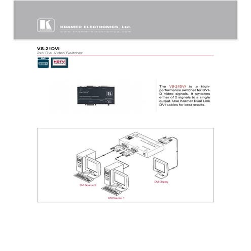 Kramer VS-21DVI | PDF