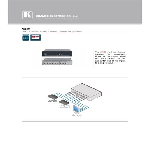Kramer VS-21 | PDF | Consumer Electronics | Technology & Computing