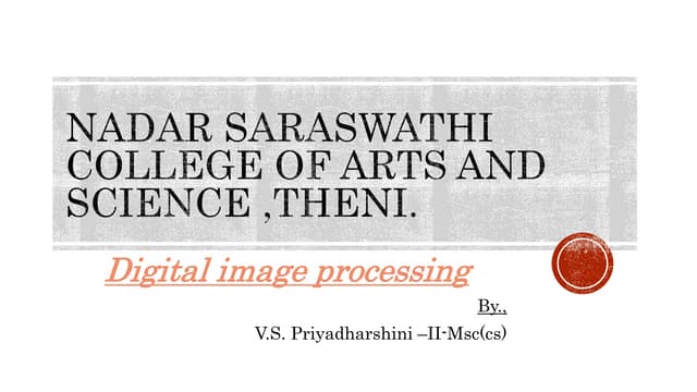Smoothing in Digital Image Processing | PPTX