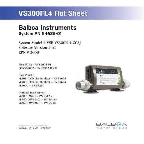 Vs 300 fl4 manual | PDF