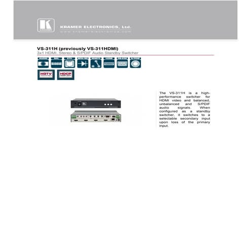Kramer VS-311H | PDF