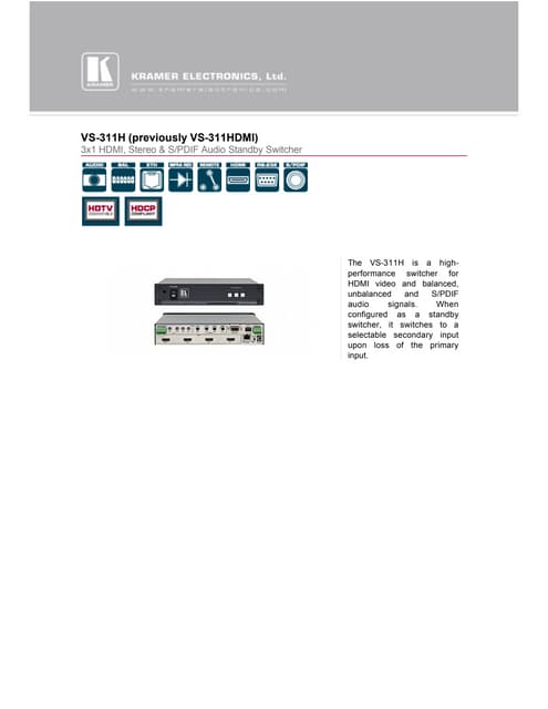 Kramer VS-121-HCA | PDF