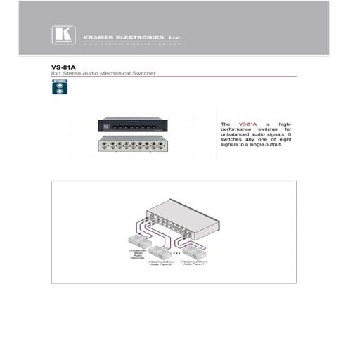 Kramer VS-81A | PDF