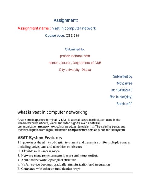 Vsat In Computer Network Pdf Internet Computing