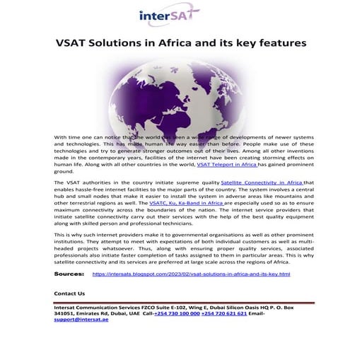 VSAT Ka-band communication in Africa by XSAT | PPTX