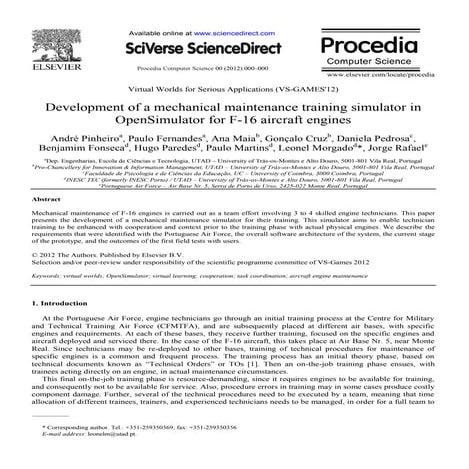 Development of a mechanical maintenance training simulator in ...