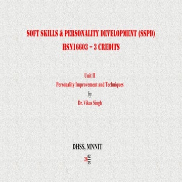 Soft Skill and Personality Development PDF Unit 2 | PDF