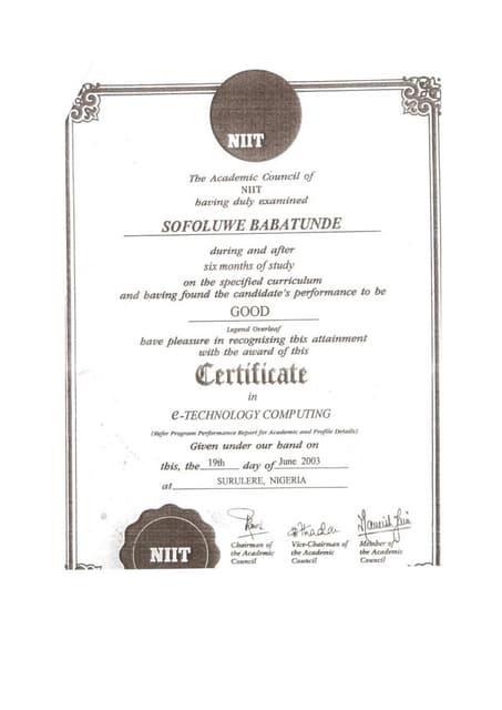 MBA Certificate | PDF