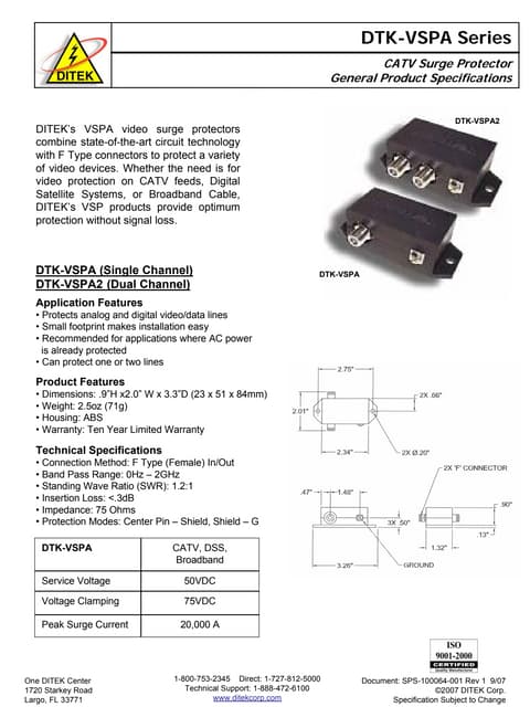 DITEK 2MHLP Data Sheet | PDF
