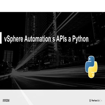 Vsphere Automation Workshop Python Ppt