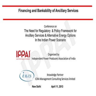 Financing and Bankability of Ancillary Services | PPT