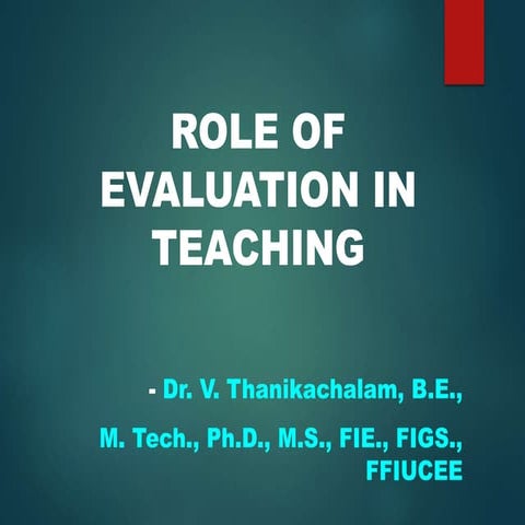 Role of Evaluation in Teaching | PPT