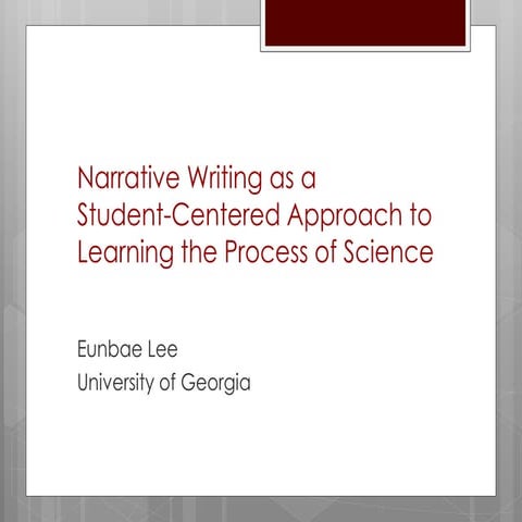 Narrative Writing for Science Learning | PPTX