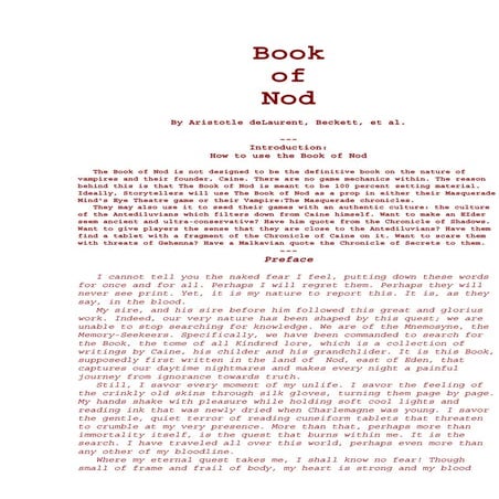 Vtm the book of nod | PDF
