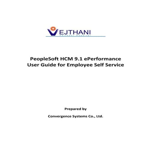 Vejthani HR : People Soft ePerformance User Guide For Manager | PDF