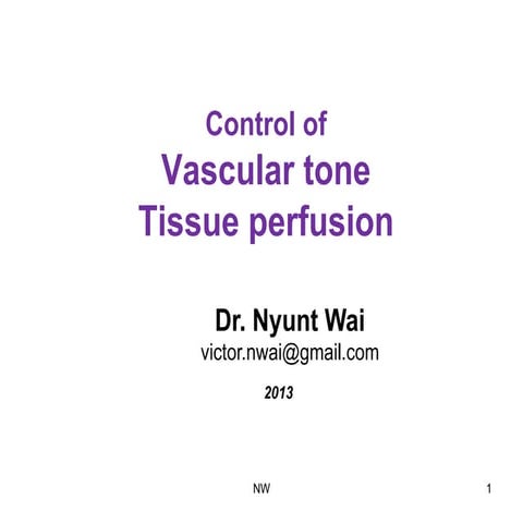 Vascular tone and tissue perfusion | PDF