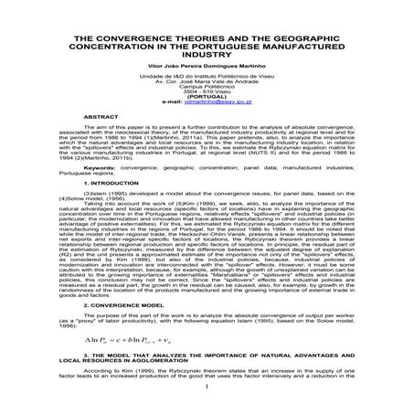 THE CONVERGENCE THEORIES AND THE GEOGRAPHIC | PDF