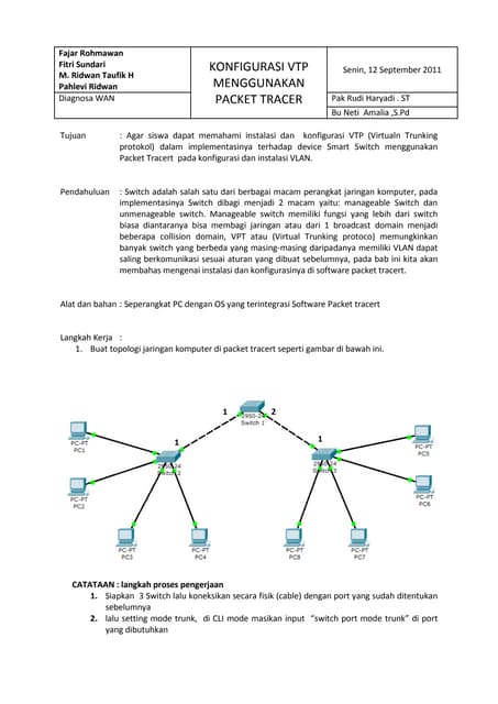 Pembelajaran cisco packet tracer VLAN | PDF