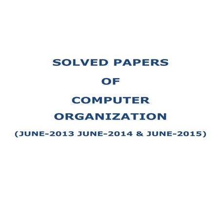 Vtu 4th Sem Cse Computer Organization Solved Papers Of June 2013 June