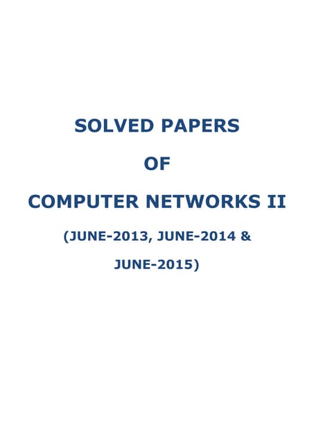 Computer Networks Lecture Notes | PDF