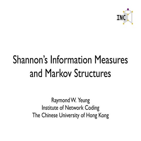 Shannon’s Information Measures and Markov Structures | PDF | 3-D Graphics | Computer Software ...