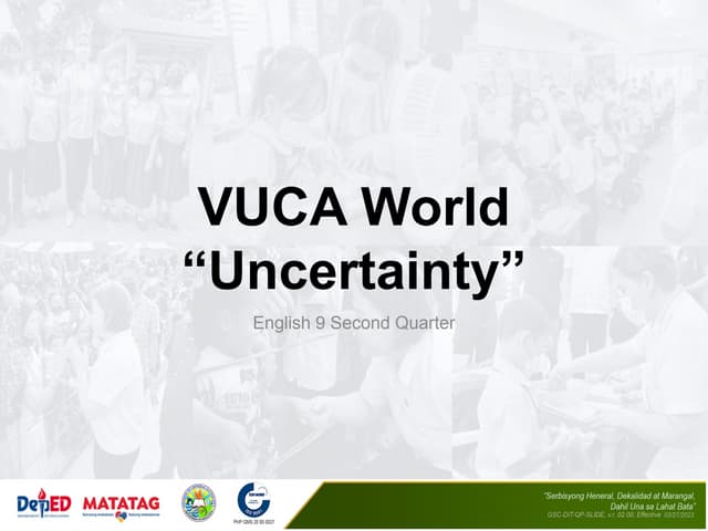 VUCA: Unchanging Values in the VUCA World | PPTX