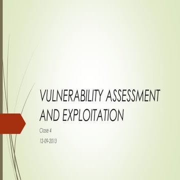 Vulnerability Assessment And Exploitation Ppt 